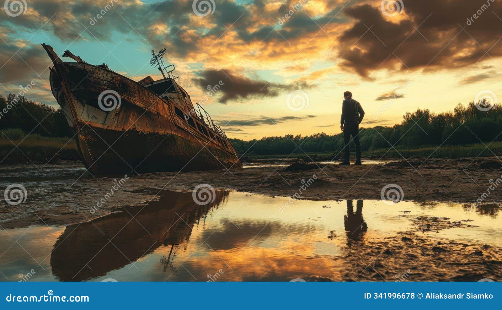A Wrecked Ship Underwater Royalty-Free Stock Photography ...