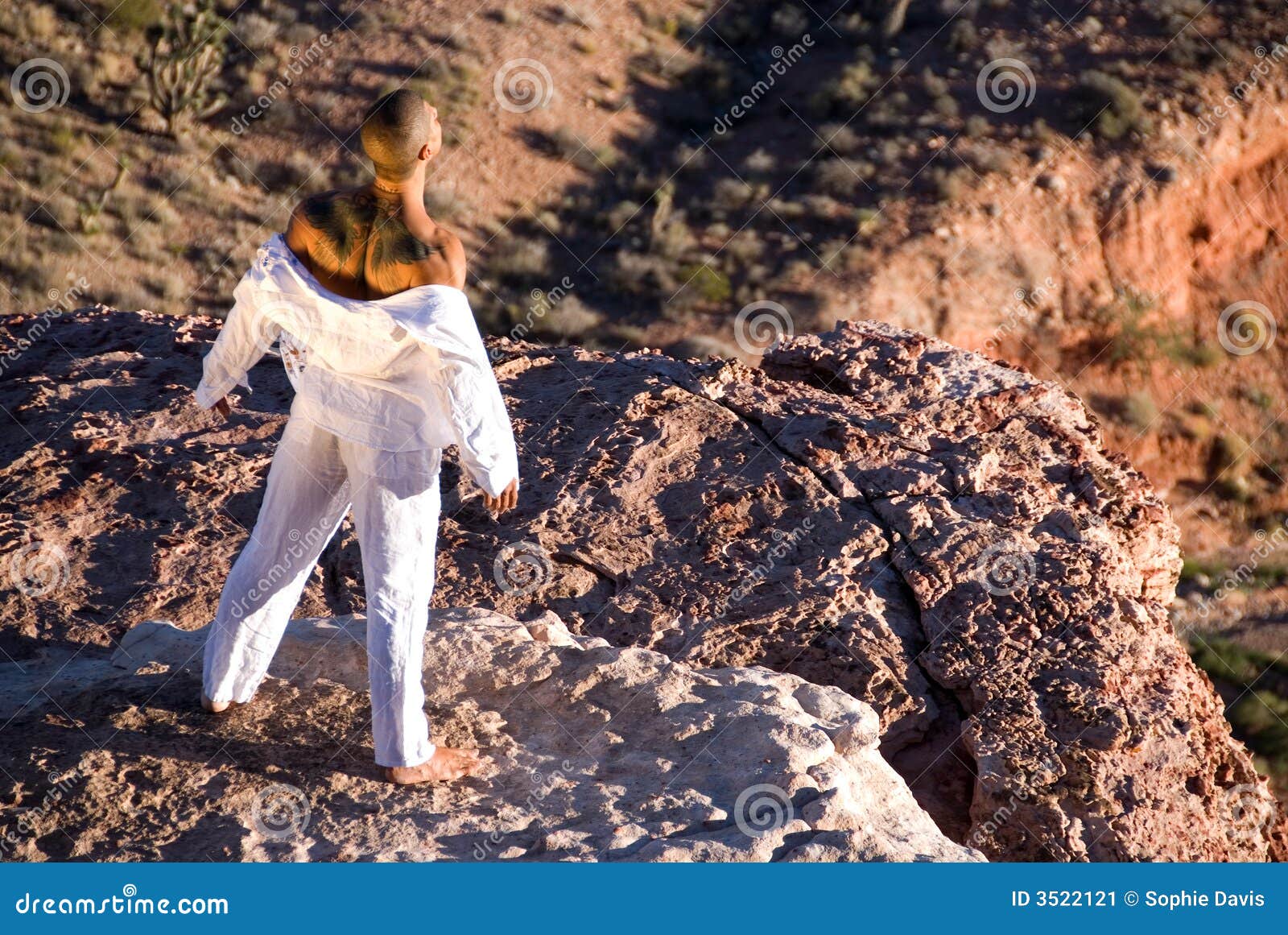 Man standing on rock. stock image. Image of outside, casual - 3522121