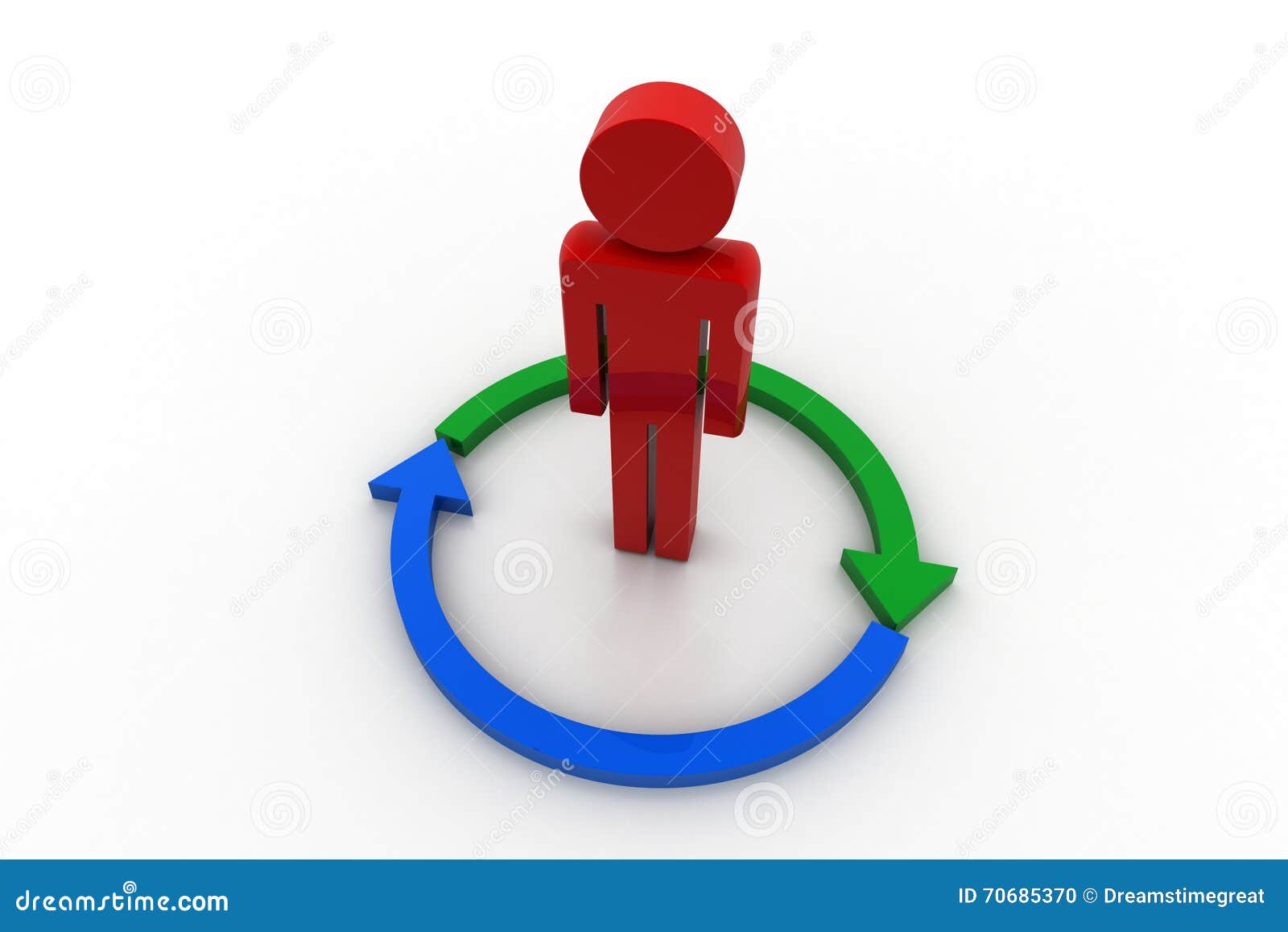 Man Standing in Set of Arrows Stock Illustration - Illustration of ...