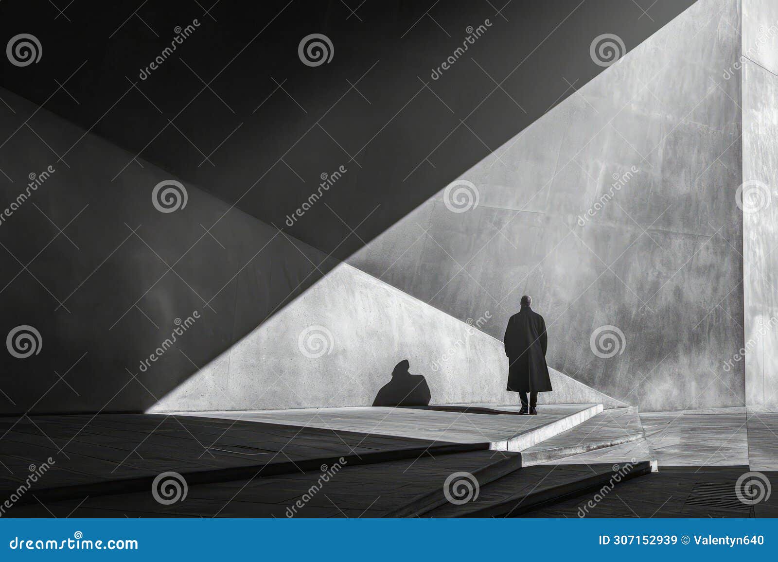 Man Standing in Shadow with His Back To the Camera. Generative AI Stock ...
