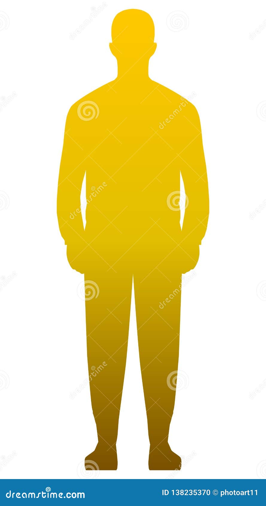 Man Standing Silhouette - Golden Gradient, Isolated - Vector Stock ...