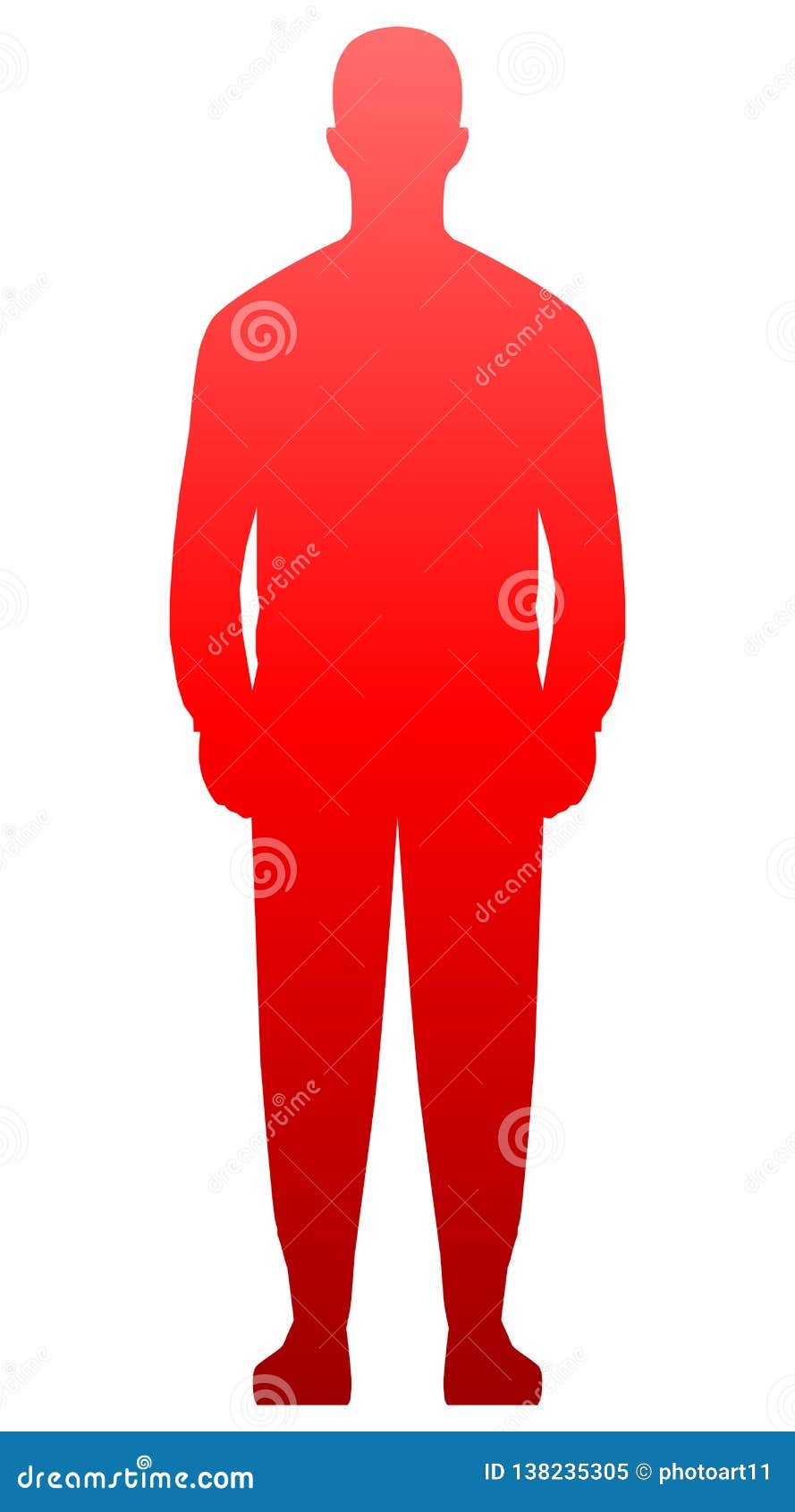 Man Standing Silhouette - Red Gradient, Isolated - Vector Stock Vector ...