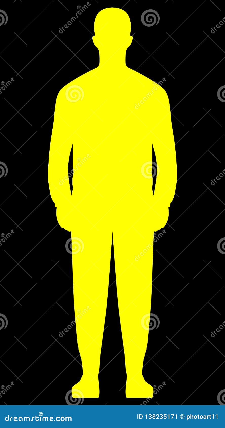 Man Standing Silhouette - Yellow Simple, Isolated - Vector Stock Vector ...