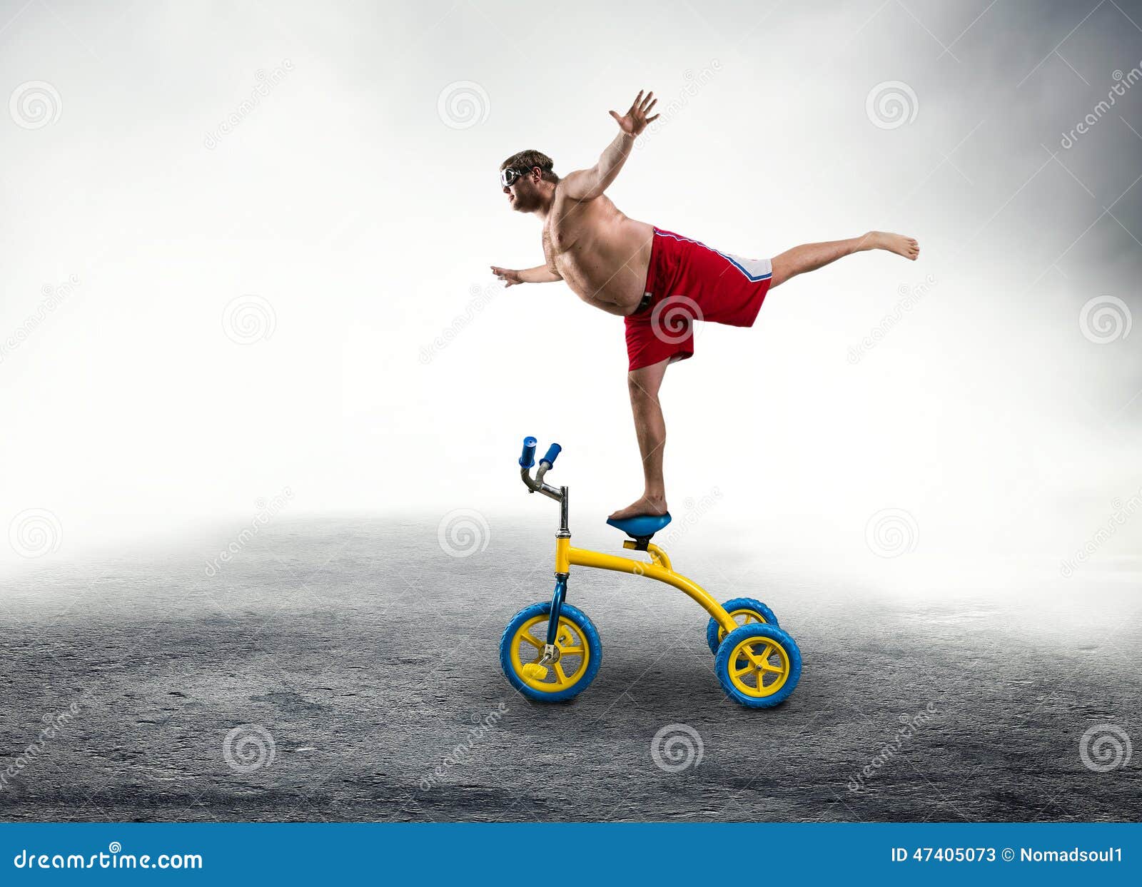 Man Standing on a Small Bicycle Stock Image - Image of pedal, childhood ...