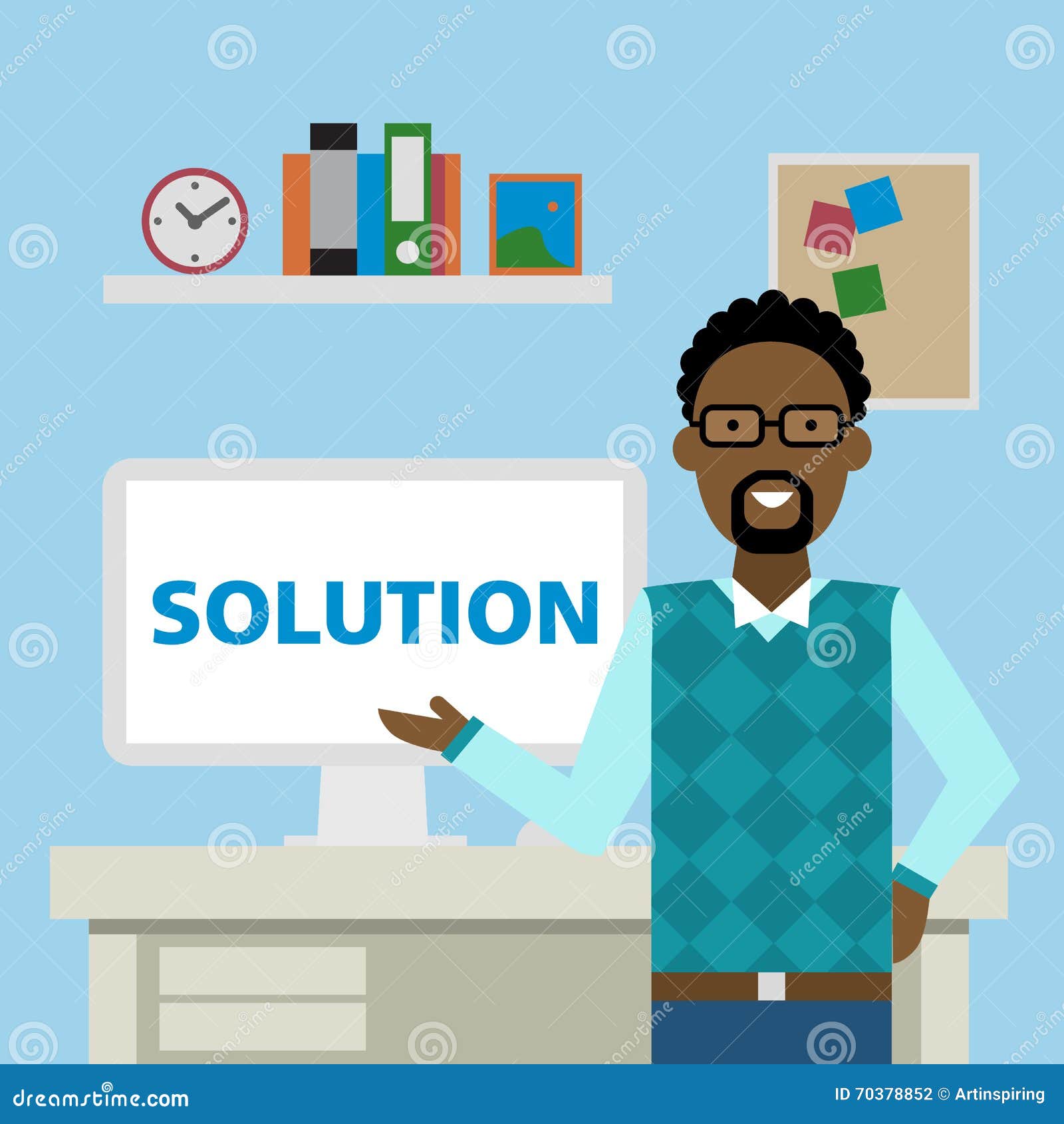 Man Standing with Solution. Stock Vector - Illustration of cartoon ...