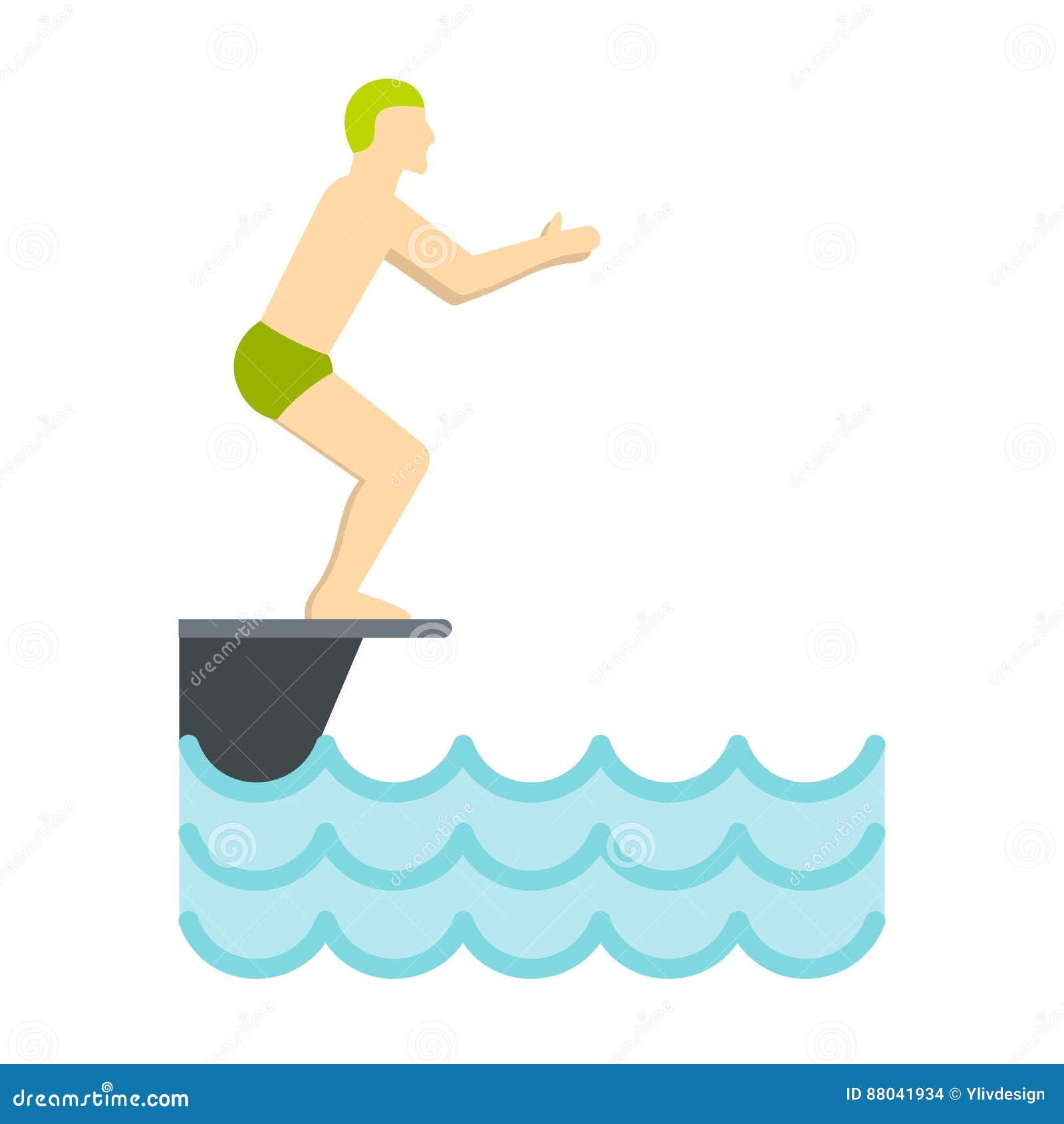 Springboard Dive Digital Tablet Cartoon Vector | CartoonDealer.com ...