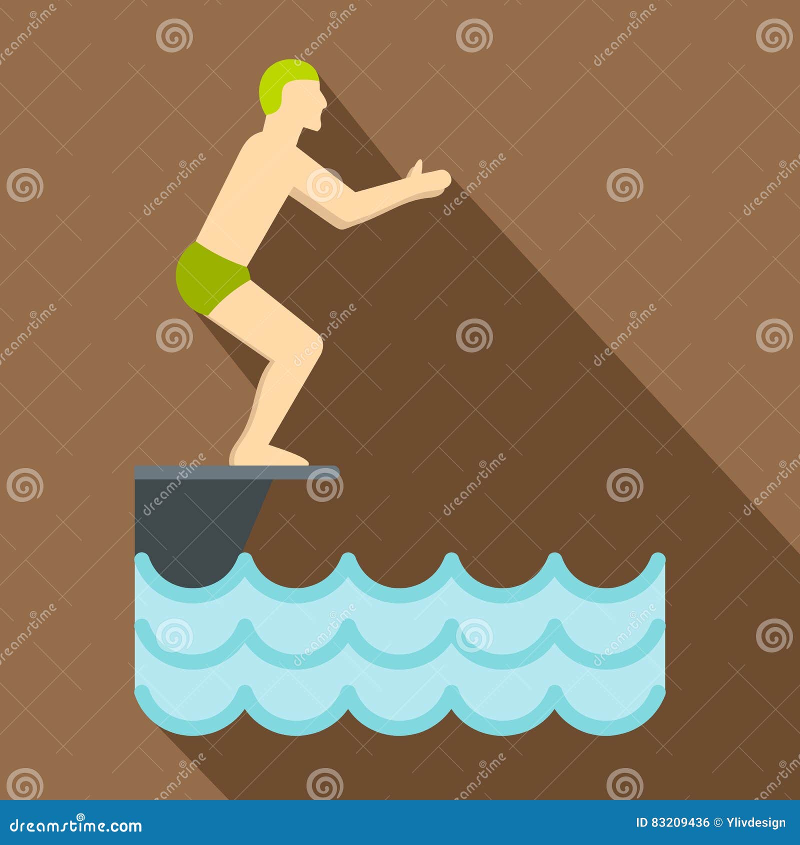 Springboard Dive Digital Tablet Cartoon Vector | CartoonDealer.com ...