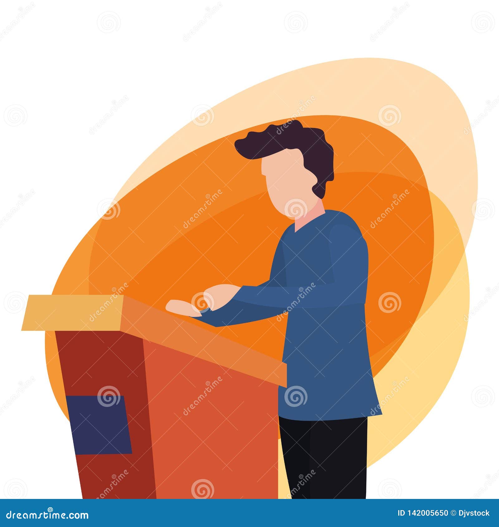 Man standing in the stand stock vector. Illustration of businessman ...