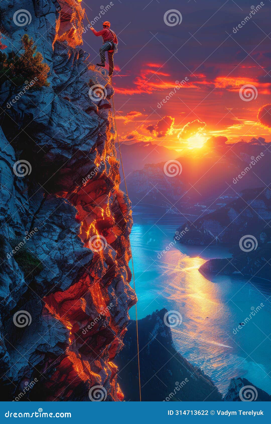 Man is Standing on Steep Cliff and is about To Fall Over the Abyss ...