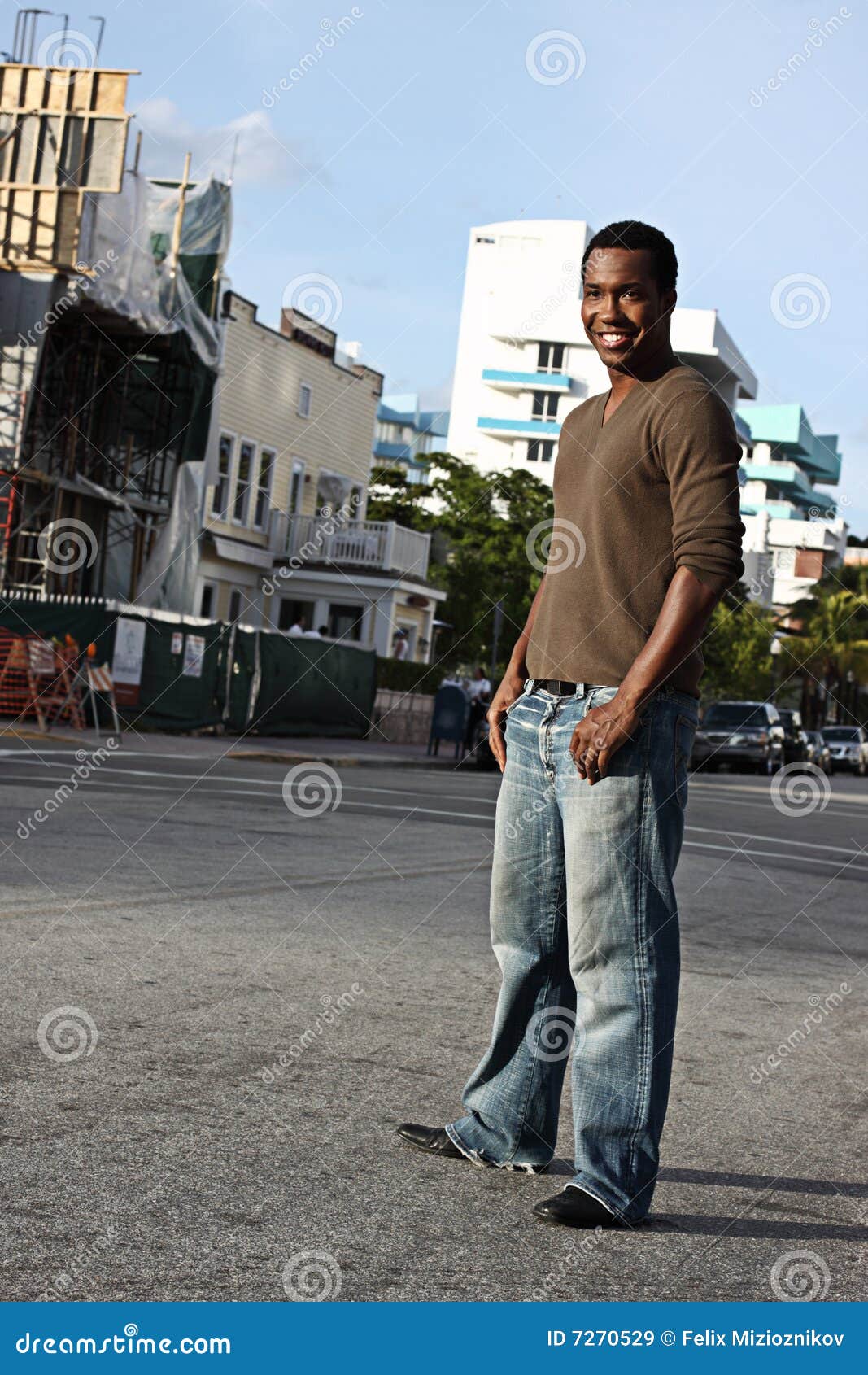 Man standing on the street stock image. Image of outdoors - 7270529
