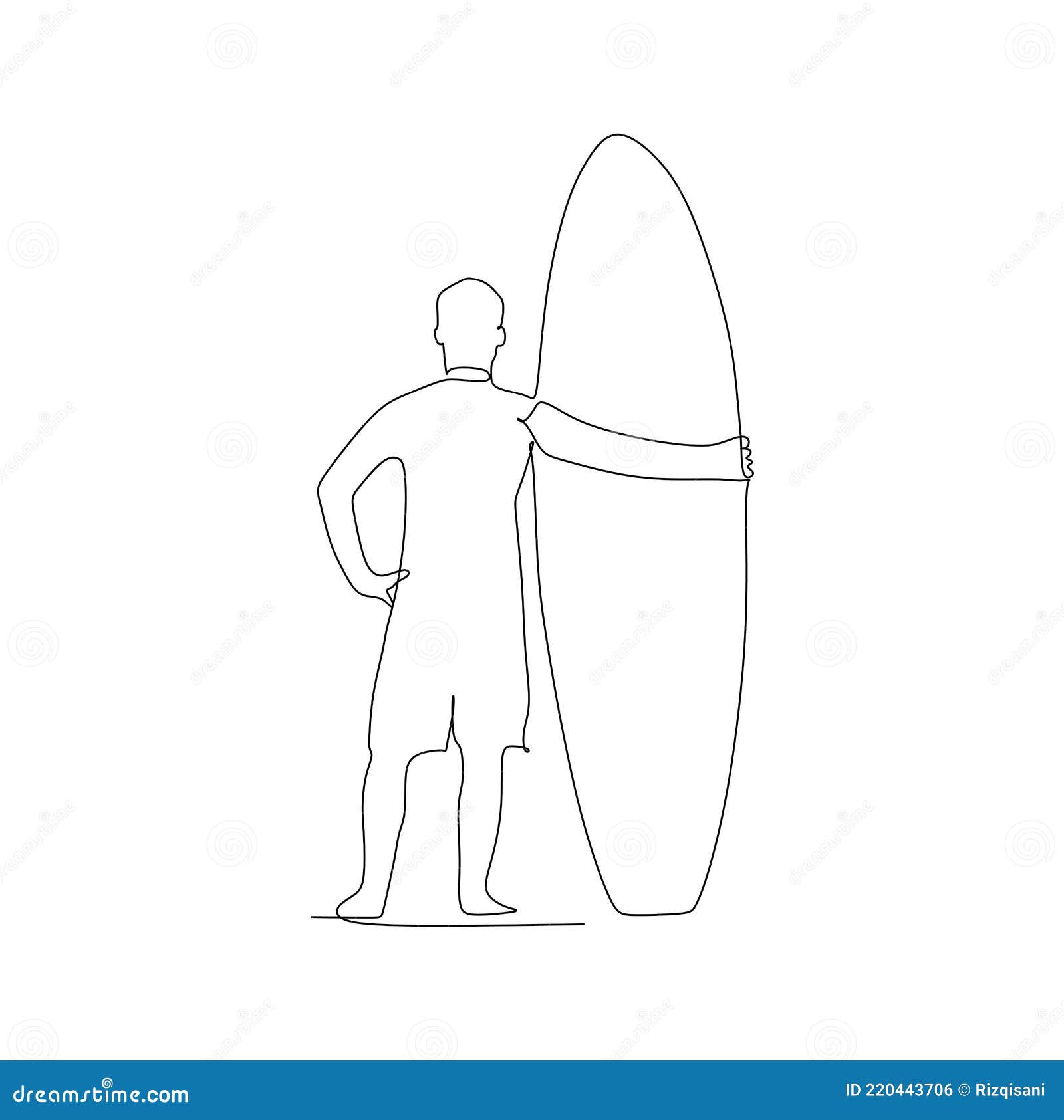 Man Standing beside the Surfboard - Vector Illustration Stock Vector ...