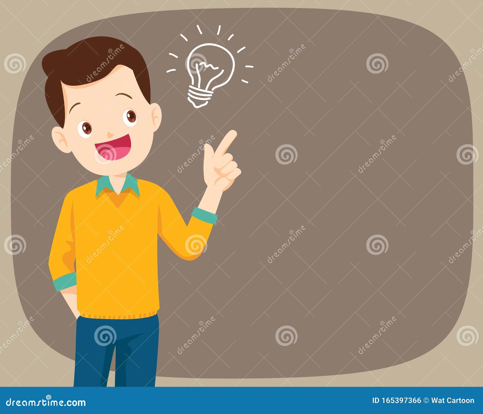 Man Standing Thinking Get Idea Stock Vector - Illustration of happy ...