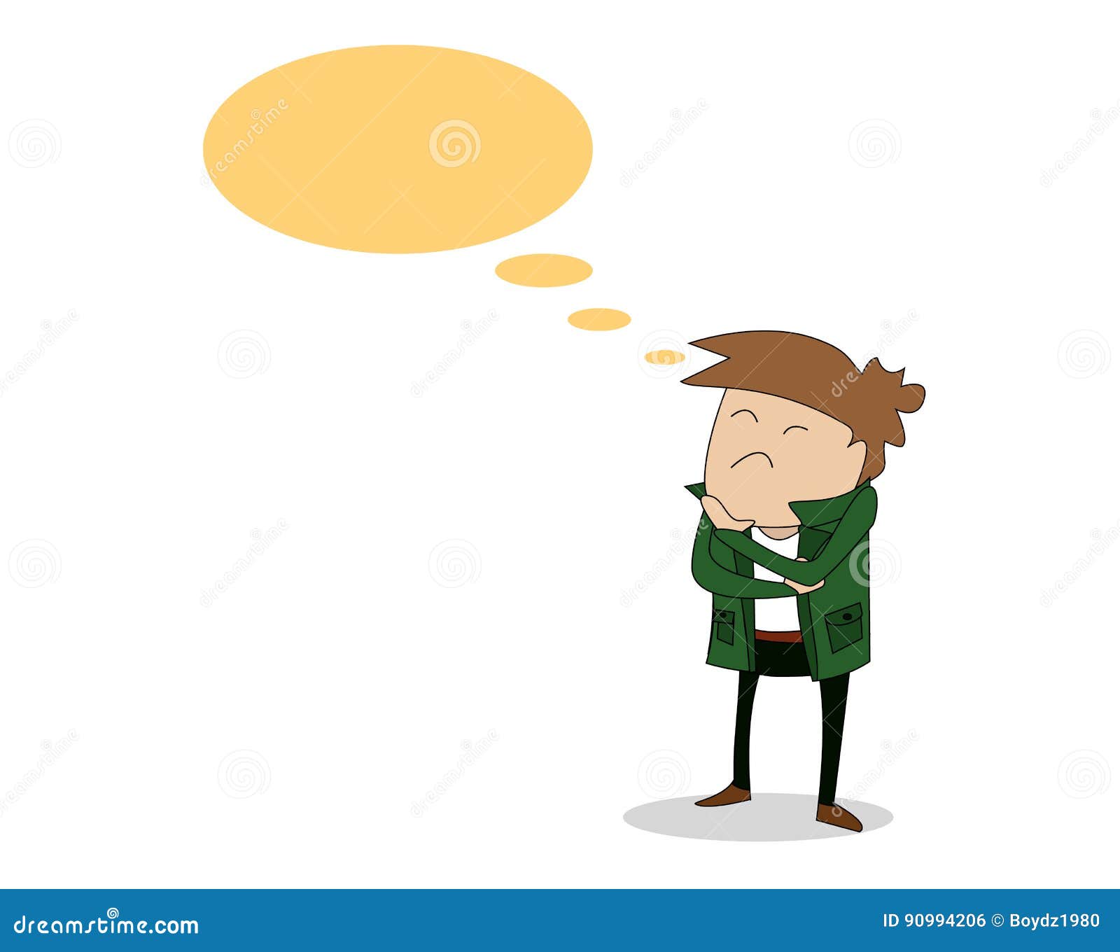Man Standing Thinking Get Idea Vector Illustration | CartoonDealer.com ...