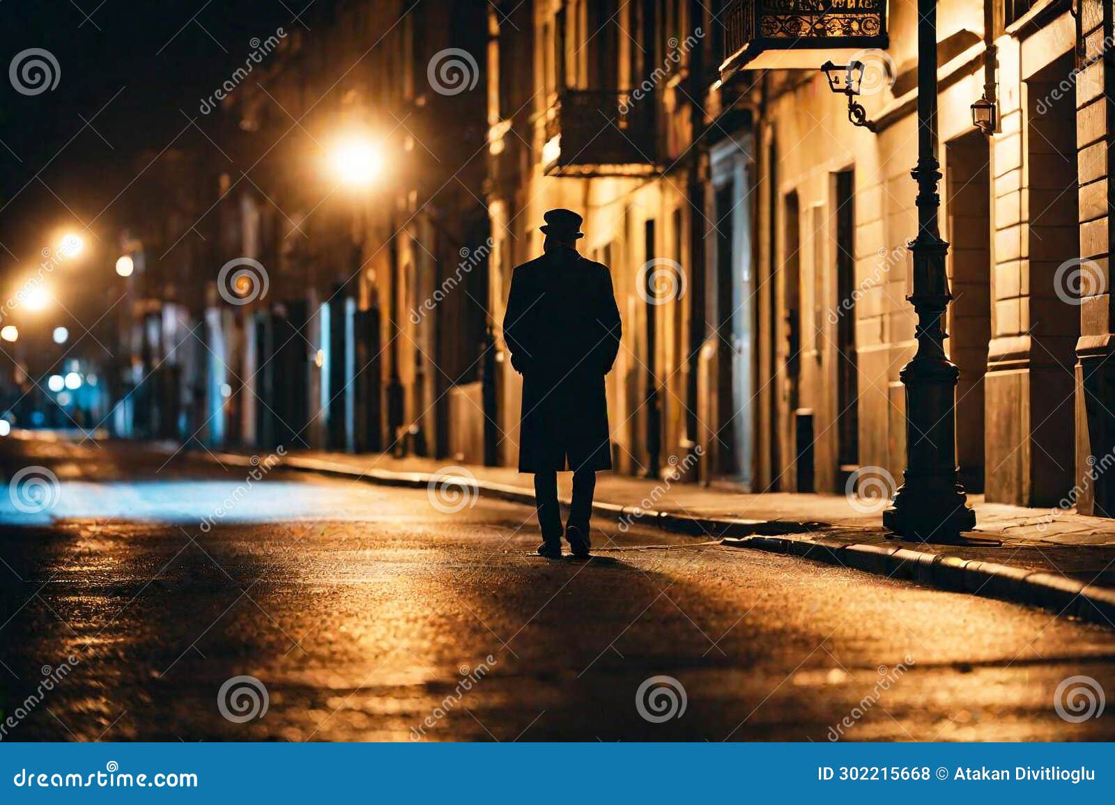 A Man Standing Underneath a Captivating Moment in Time Stock ...