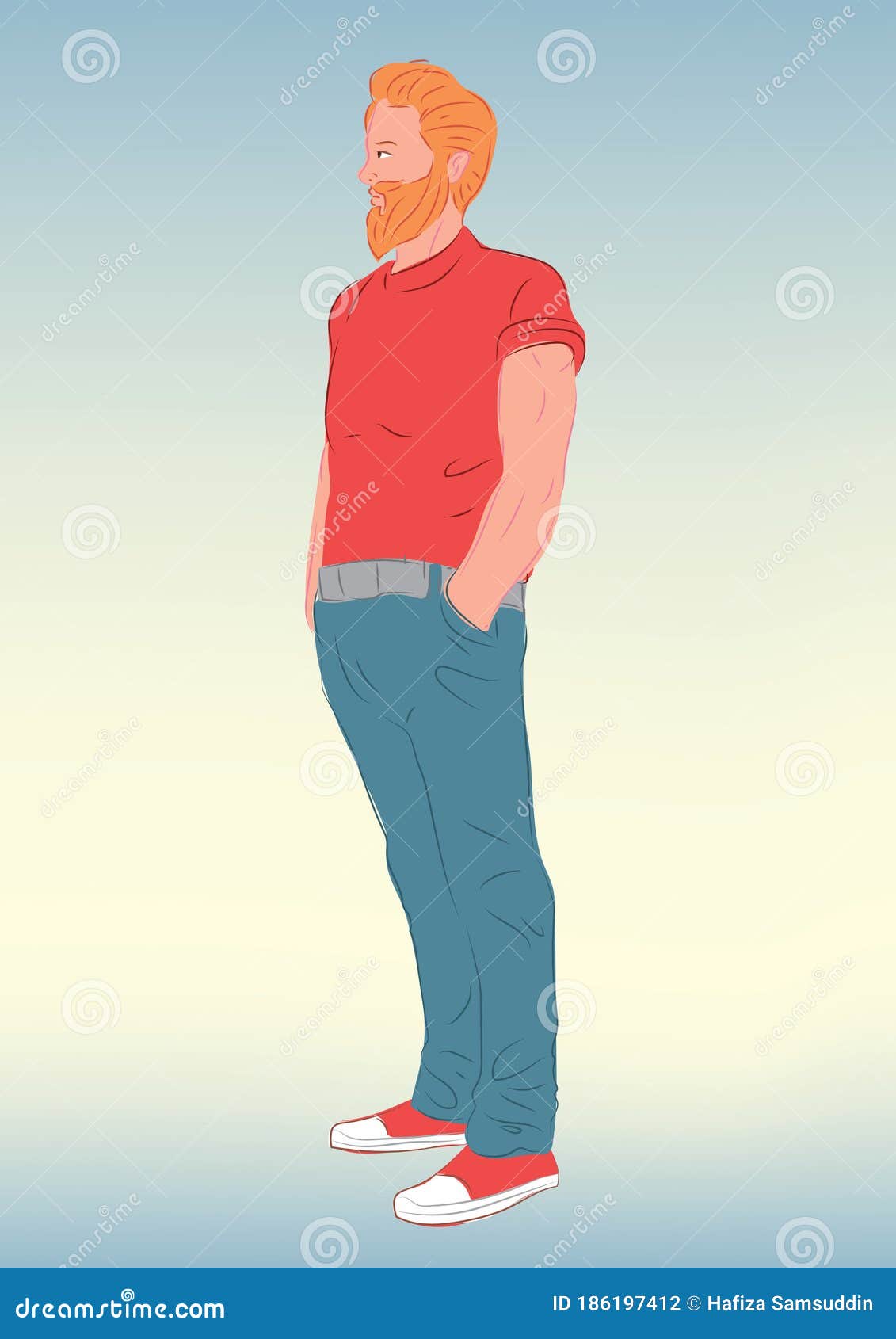 Man Standing. Vector Illustration Decorative Design Stock Vector ...
