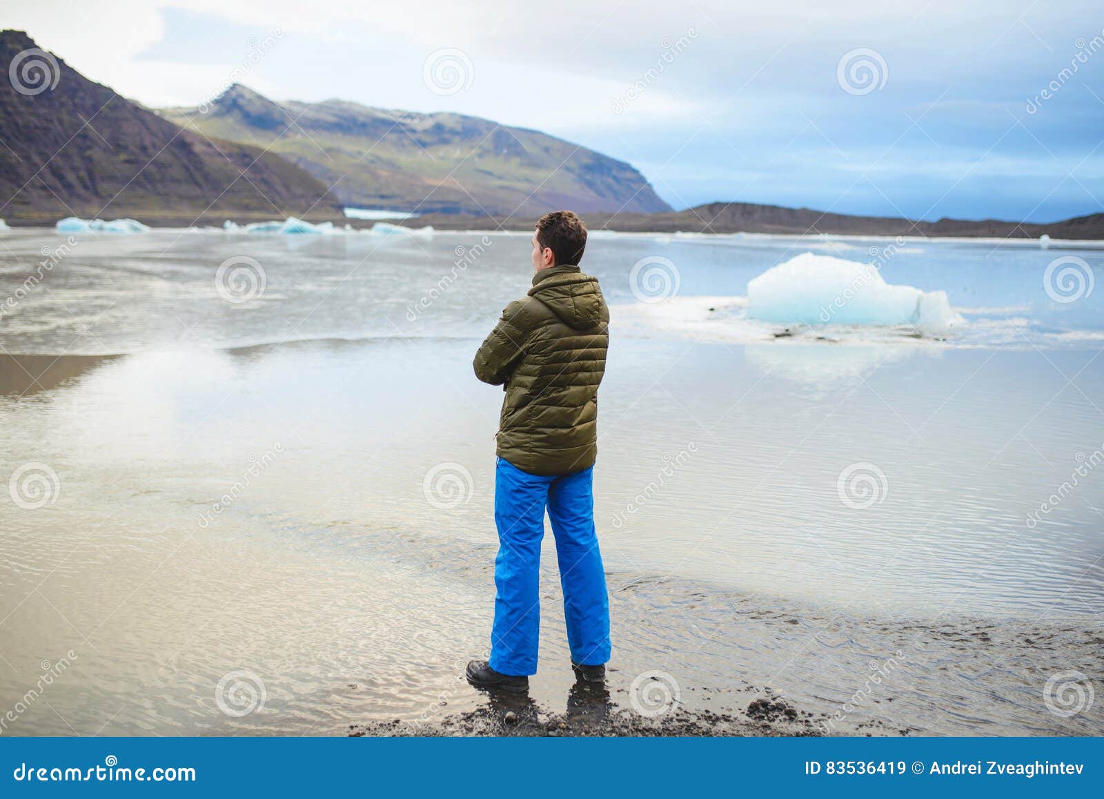Man Standing in Water stock image. Image of happiness - 83536419