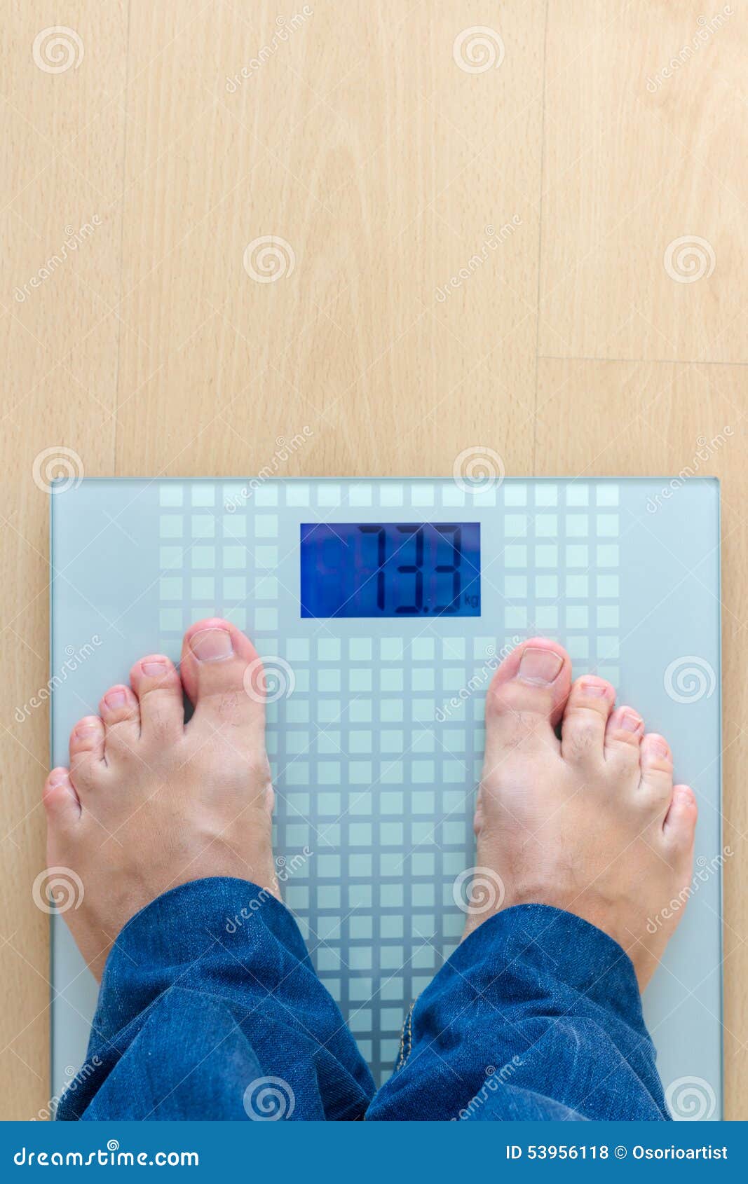 Man Standing on Weight Scale Stock Photo - Image of object, overweight ...
