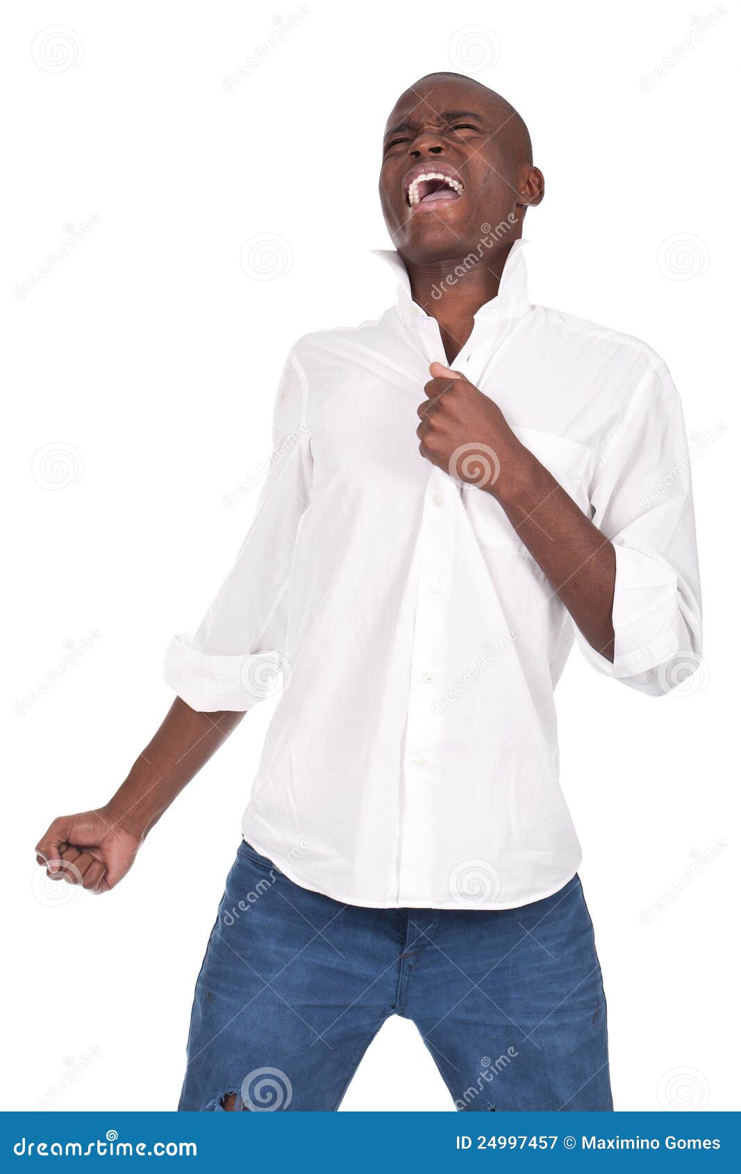 Man standing and yelling stock image. Image of communication - 24997457