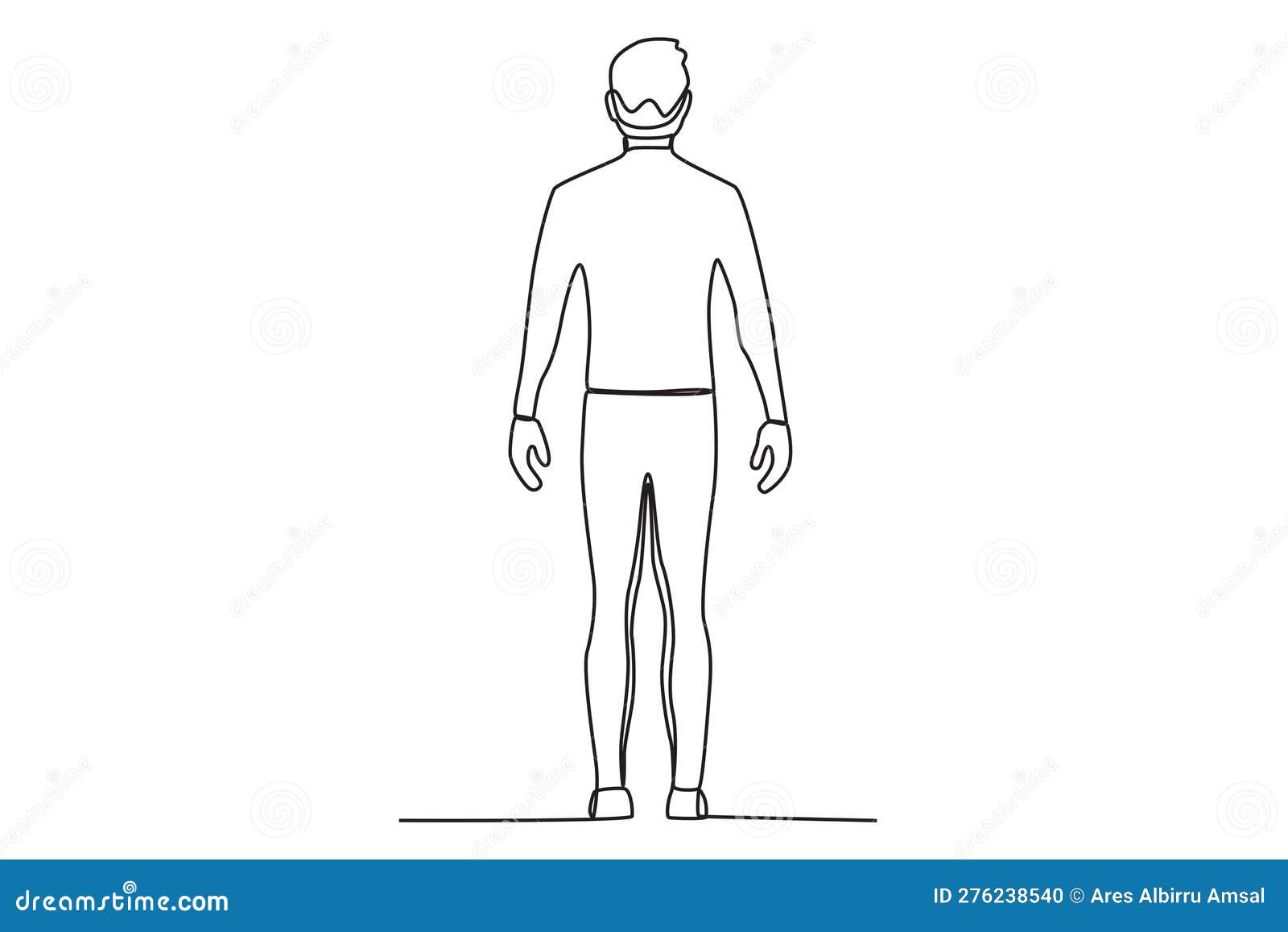 A Man Stands at an Angle of 180 Degrees Stock Vector - Illustration of ...
