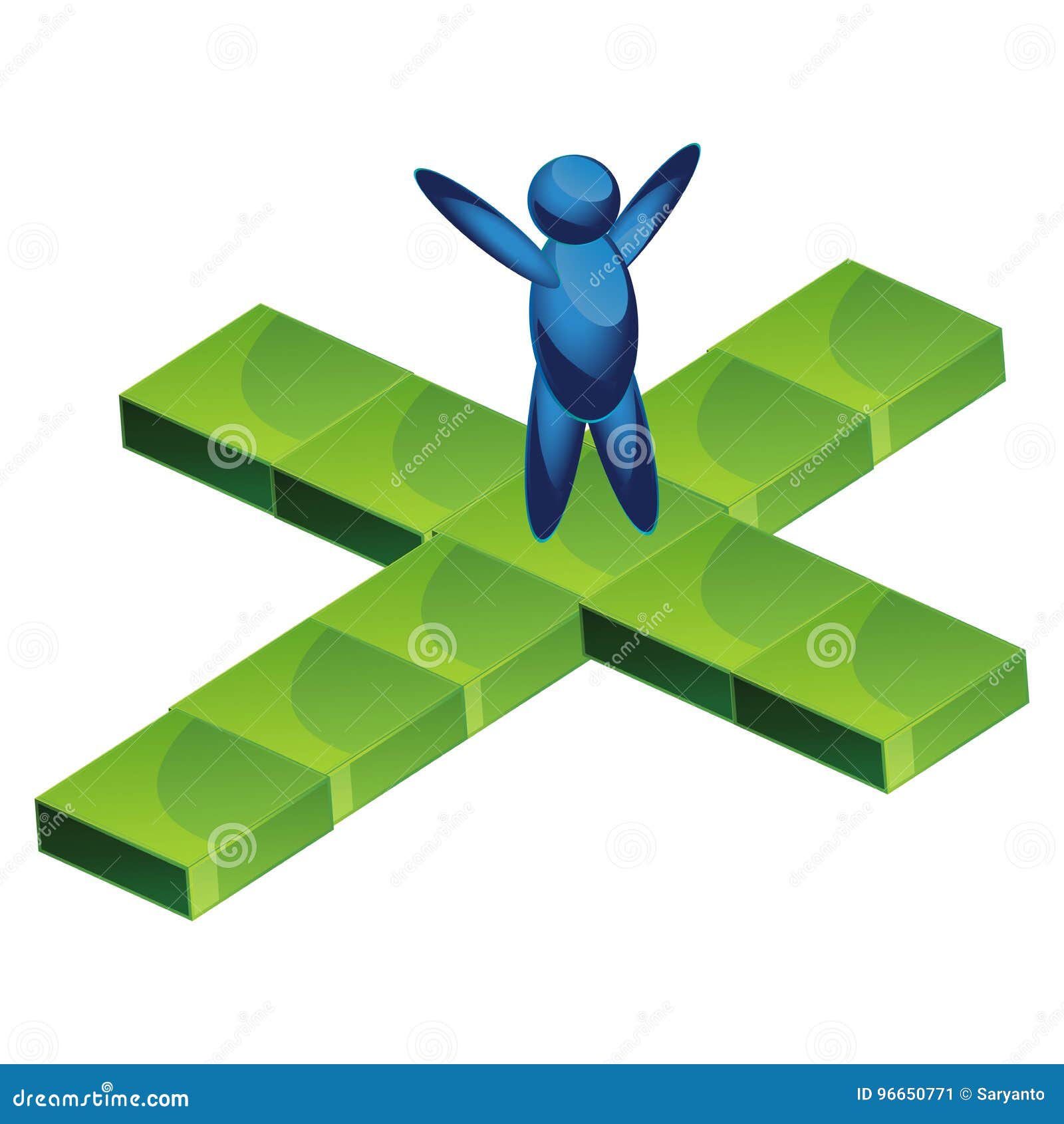 Man Stands and Cross. People Symbol Stock Vector - Illustration of ...