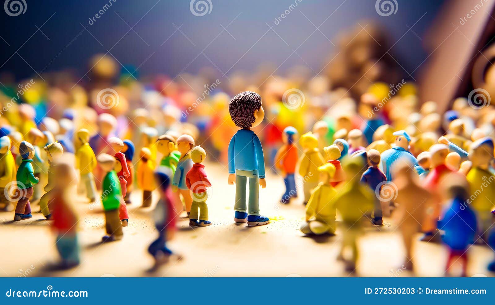 Crowd Of Small Symbolic 3d Figures. Royalty-Free Stock Image ...