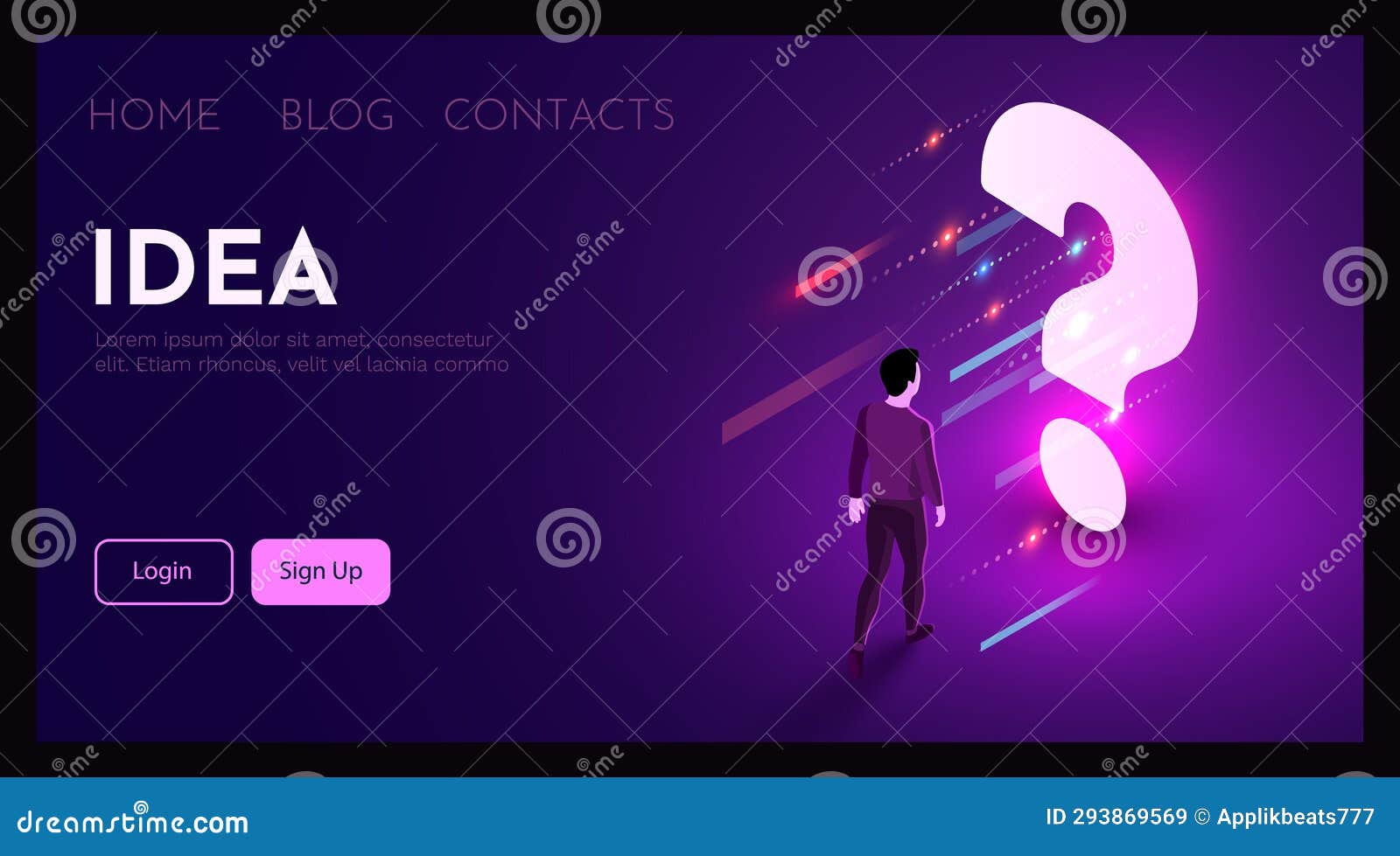 Man Stands in Front of Question Mark. Support Concept Stock Vector ...