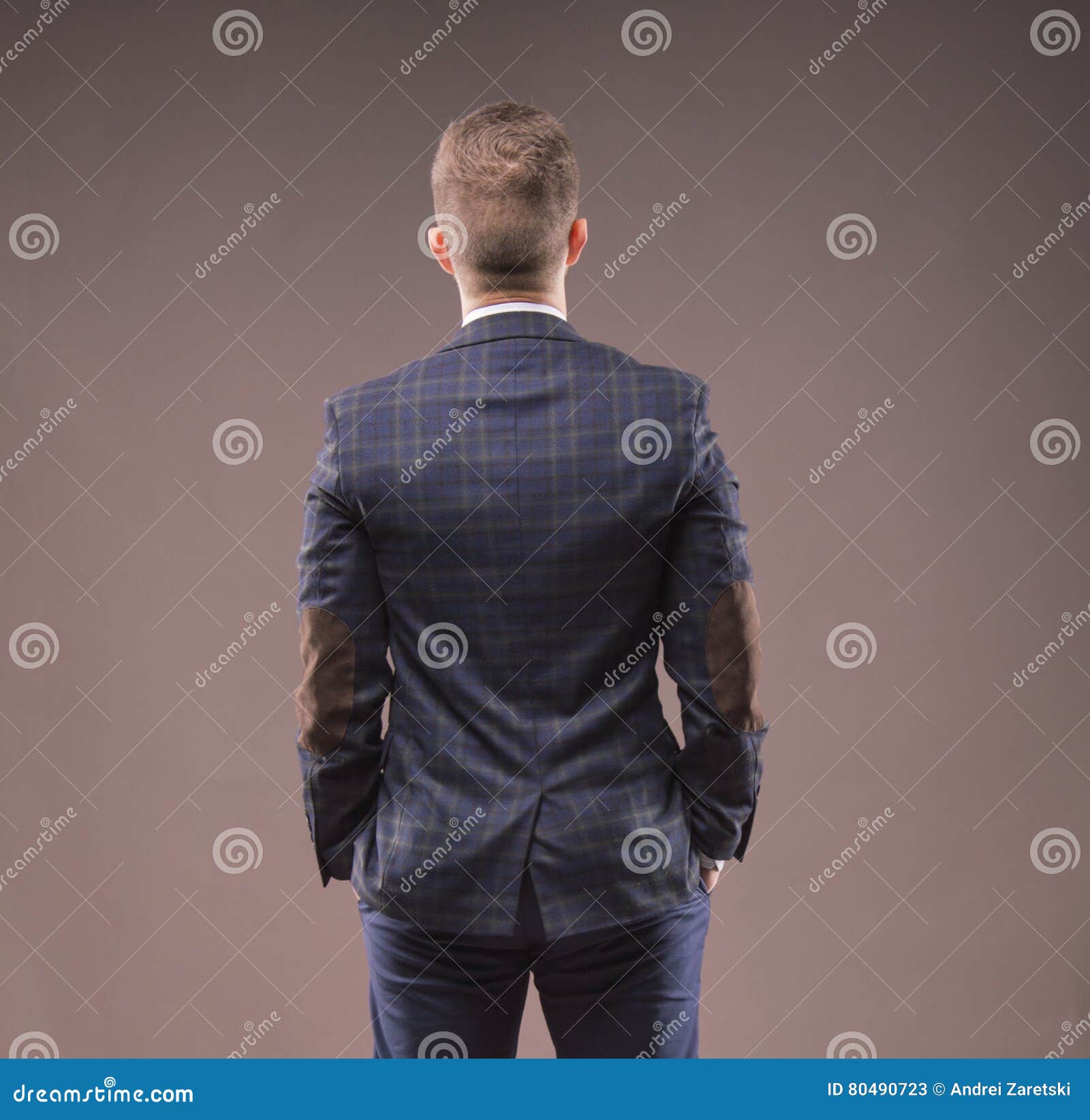 Man Stands with His Back To the Camera Stock Image - Image of school ...