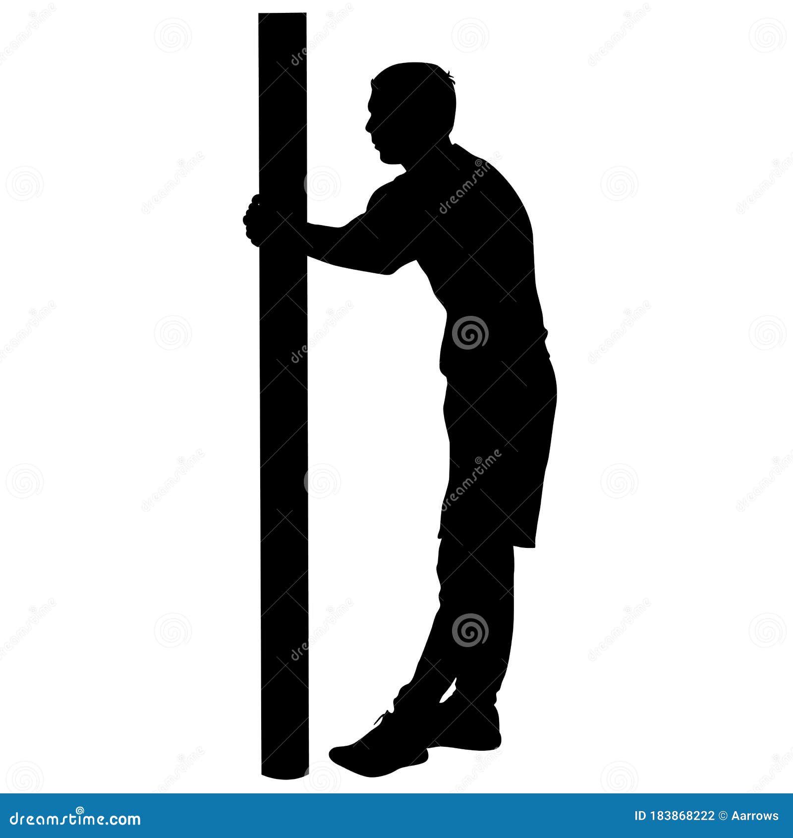 Man Stands Holding Hands Post on White Background Stock Vector ...