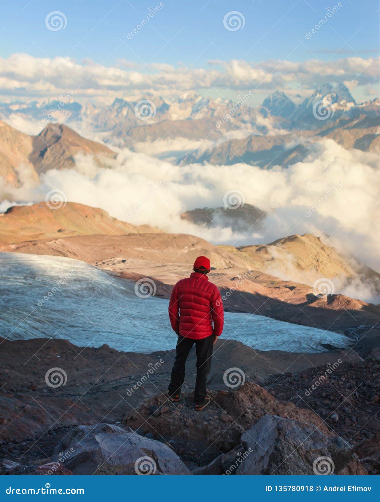 A Man Stands and Looks at the Mountains Editorial Stock Photo - Image ...