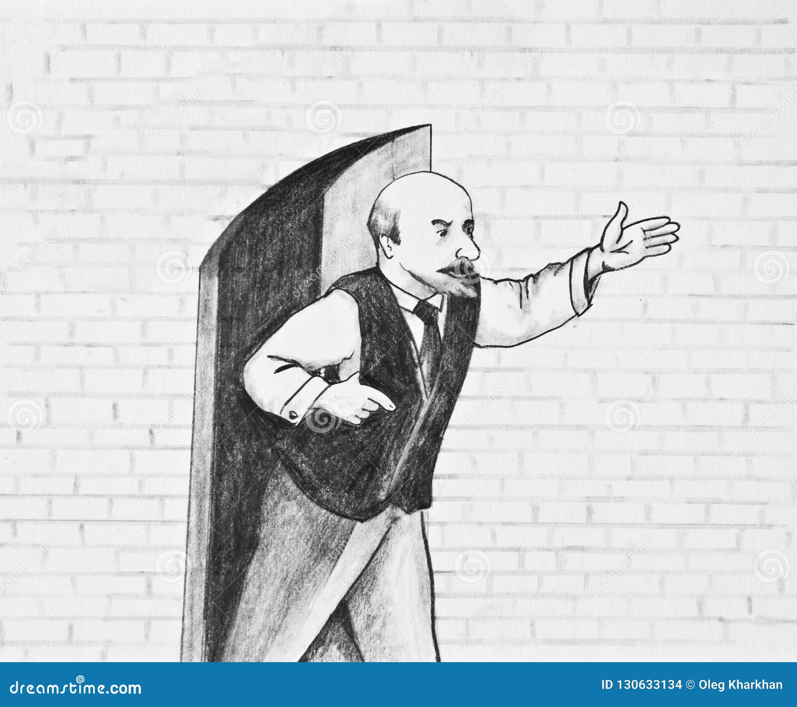 The Man Stands Near the Open Door Stock Illustration - Illustration of ... The Man Stands Near the Open Door Stock Illustration - Illustration of ...