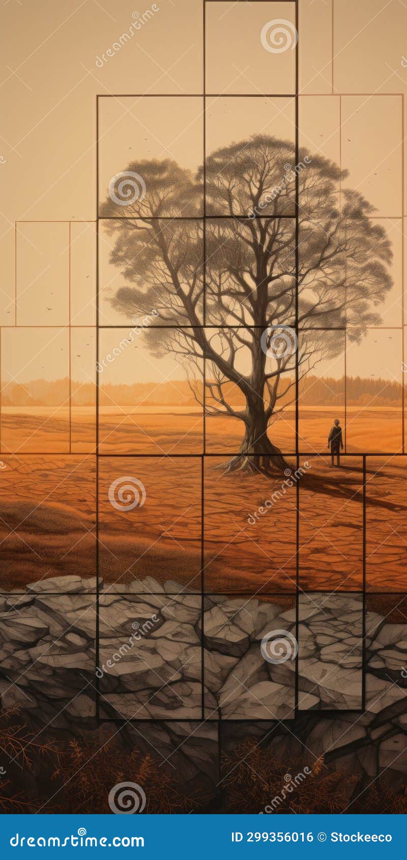 Ethereal Trees: a Surrealist Mosaic of Dutch Landscapes Stock ...