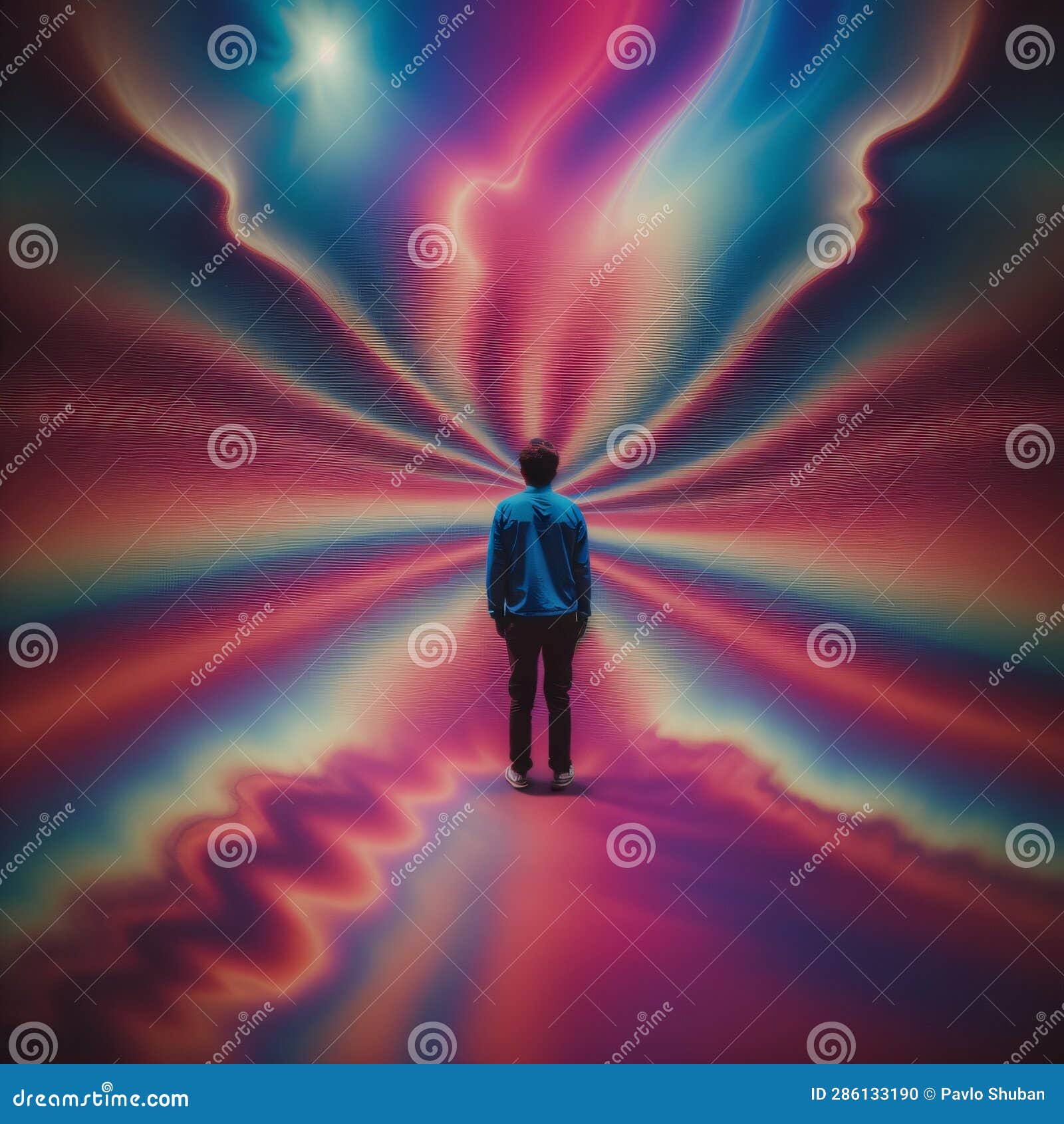 Psychedelic Dream Factory With Neon Glowing Water And Cyberpunk Palace ...