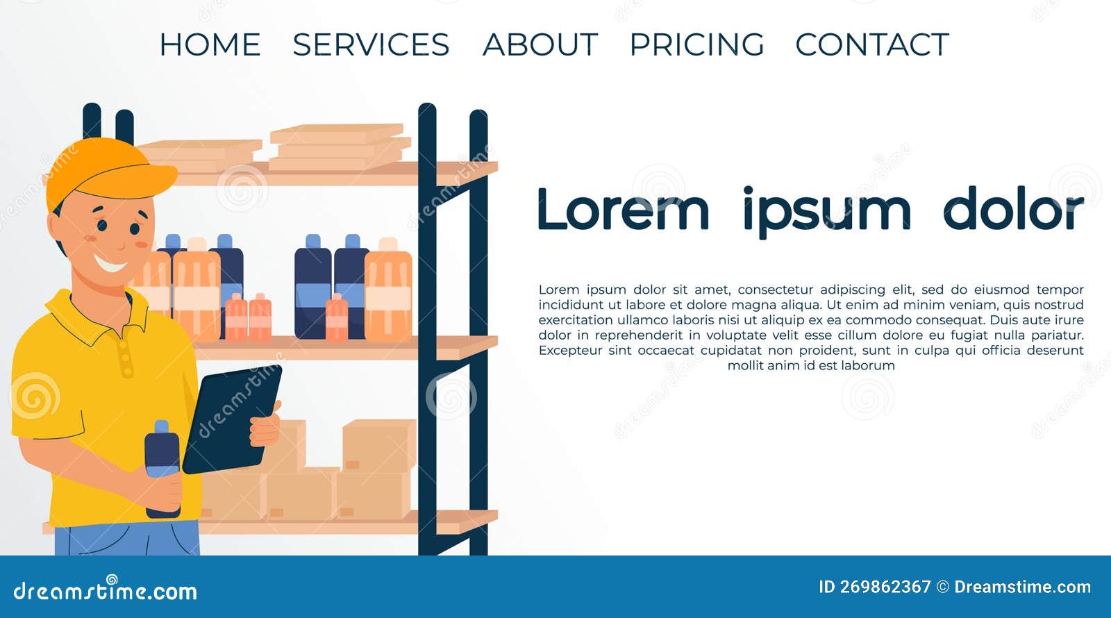 A Man Stands with a Tablet Near a Rack of Merchandise, Taking Inventory ...