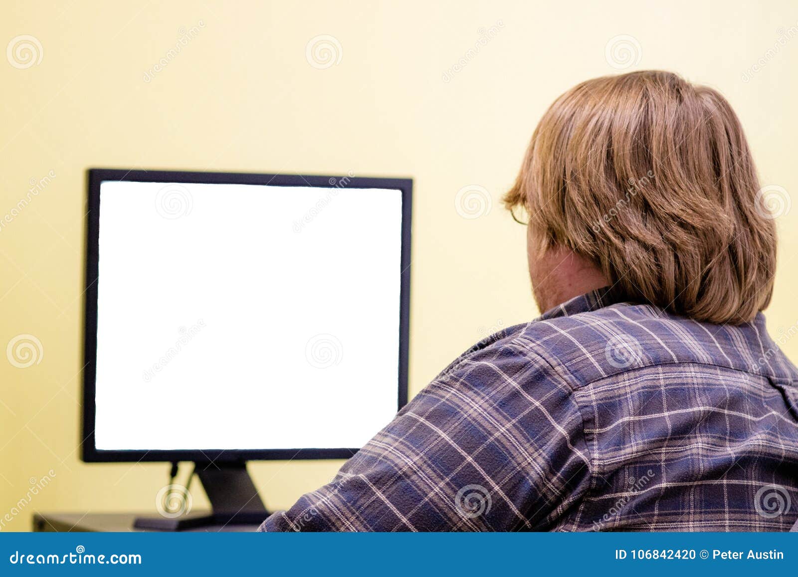 A Man Staring at a Blank Screen Stock Photo - Image of handsome ... A Man Staring at a Blank Screen Stock Photo - Image of handsome ...