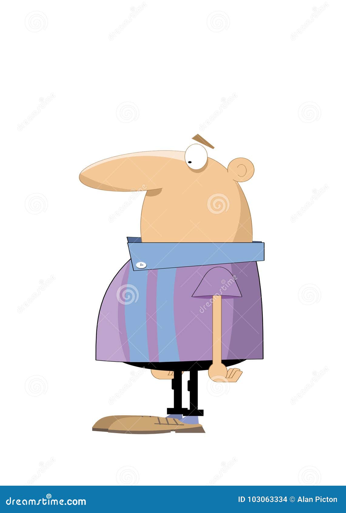 Man Staring Down at the Floor Stock Illustration - Illustration of ...