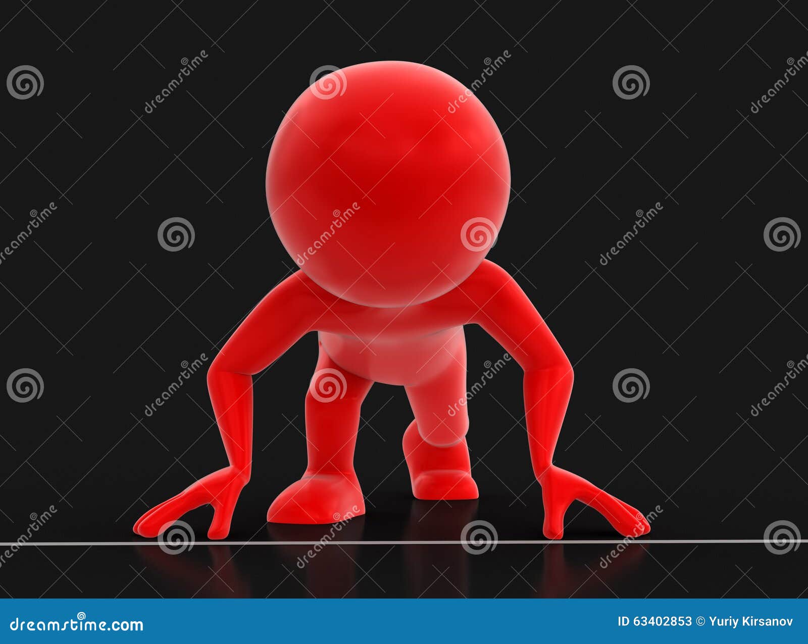 Man on start stock illustration. Illustration of people - 63402853