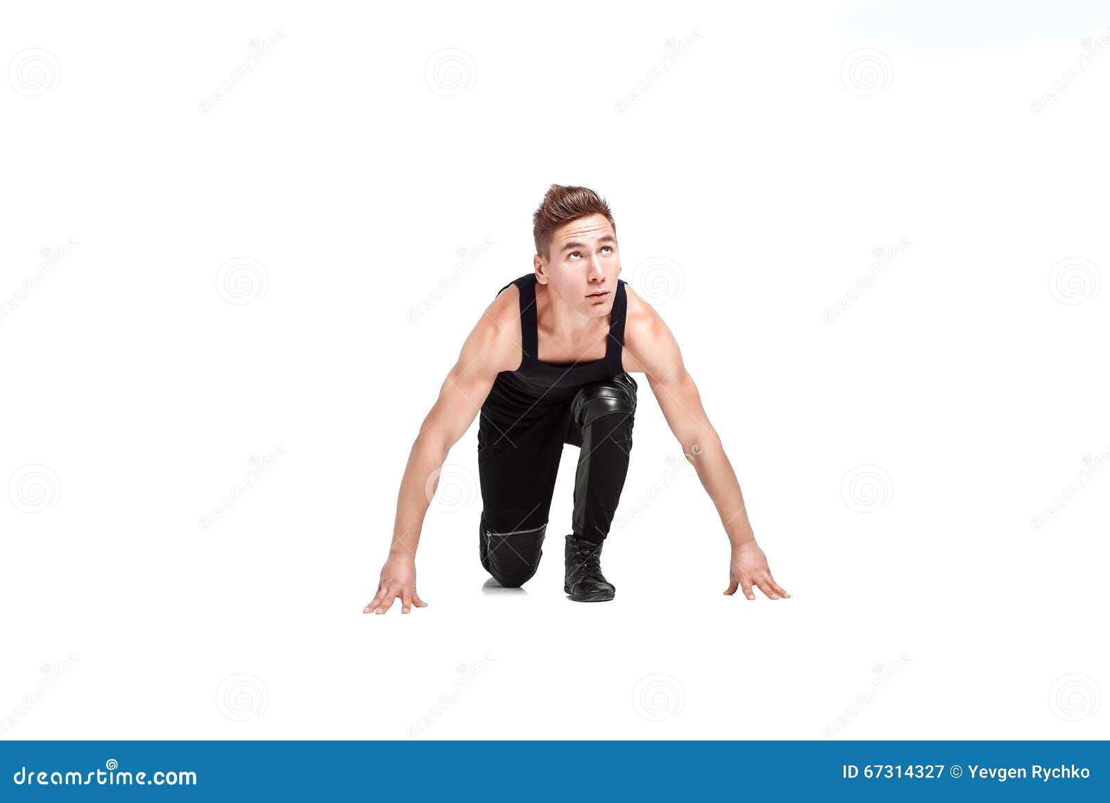 Man at start line stock image. Image of length, competition - 67314327