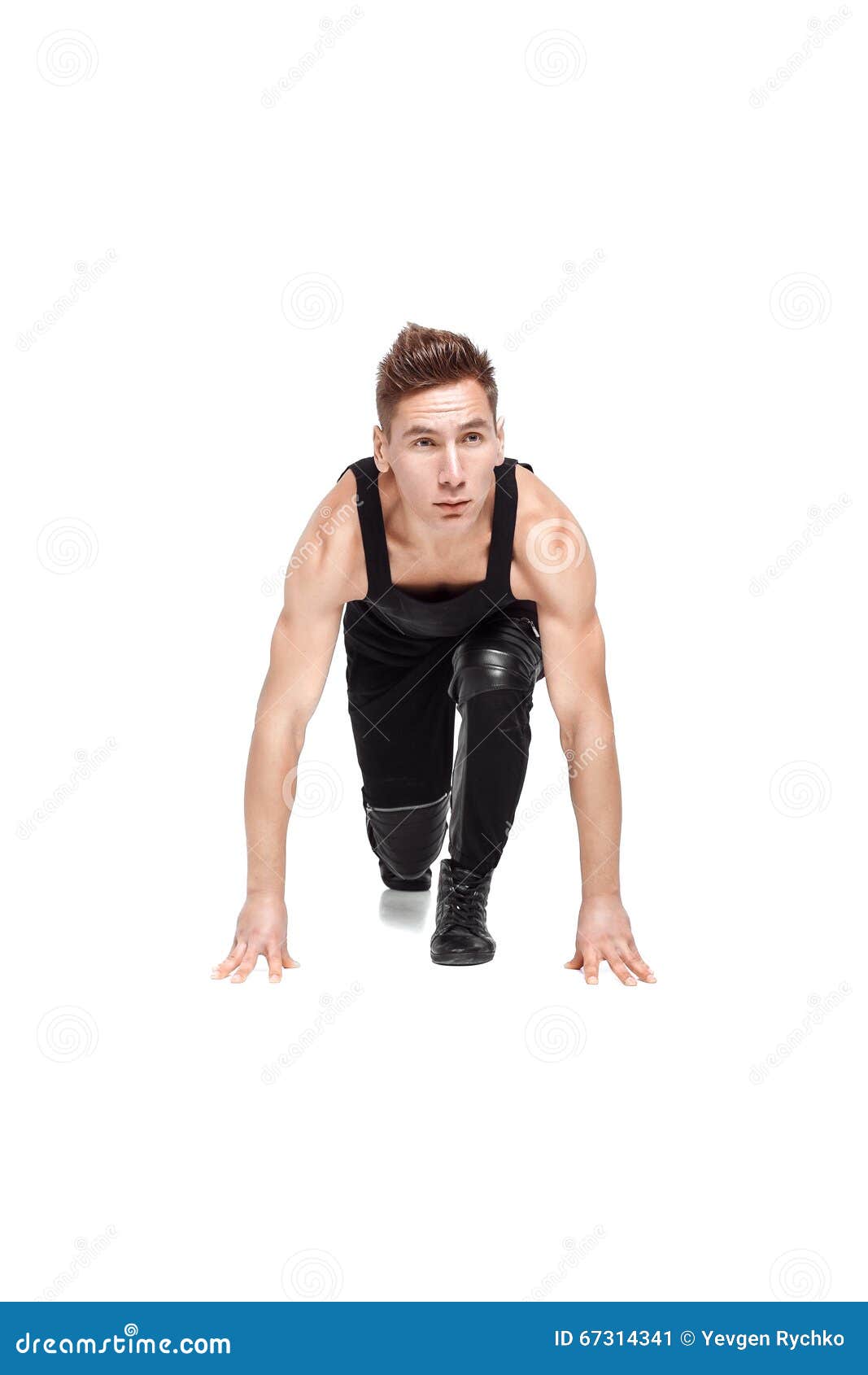 Man at start line stock image. Image of line, concentration - 67314341