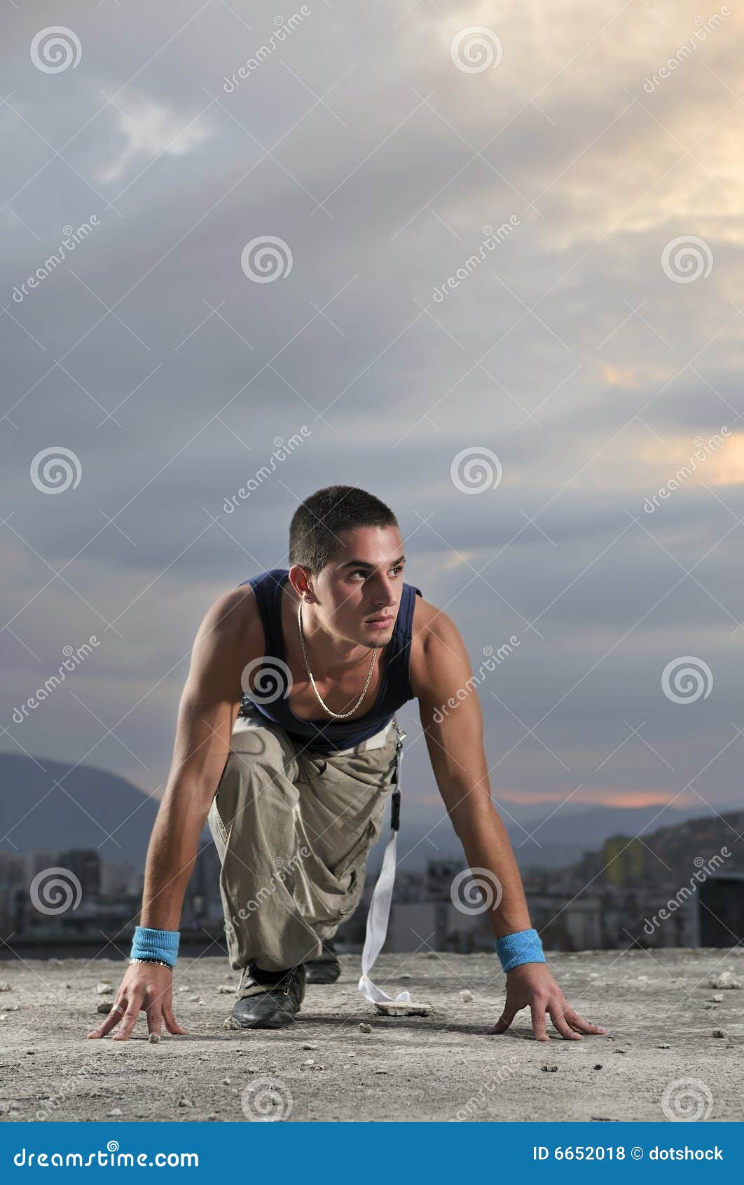 Man on the Start Position Ready To Run Stock Photo - Image of ...