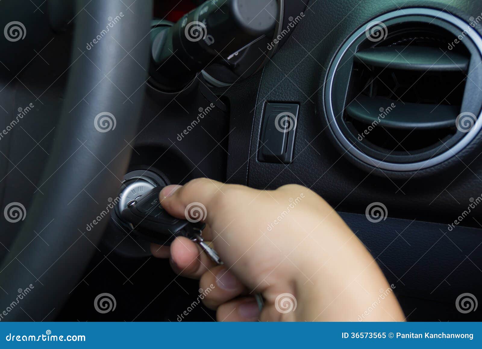 A man starting the car. stock image. Image of ignite - 36573565