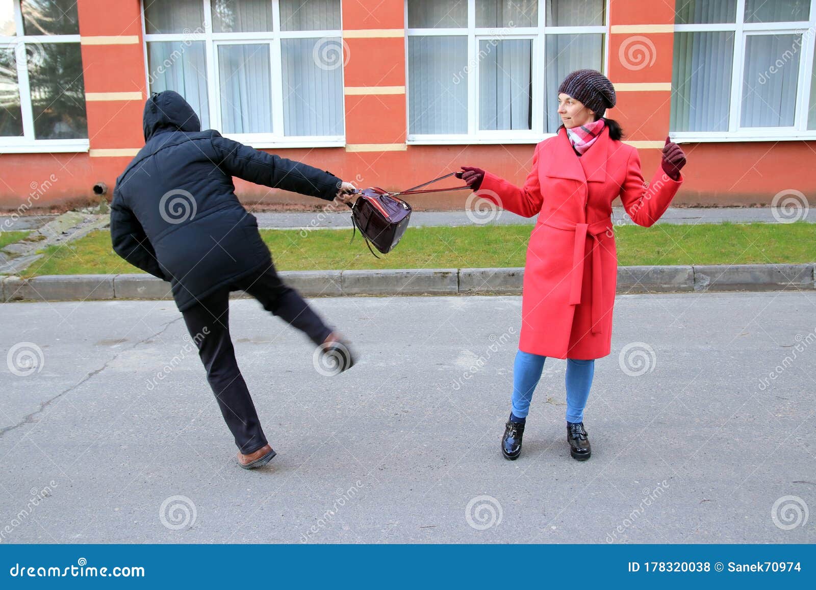 A man stealing a bag stock photo. Image of lifestyle - 178320038