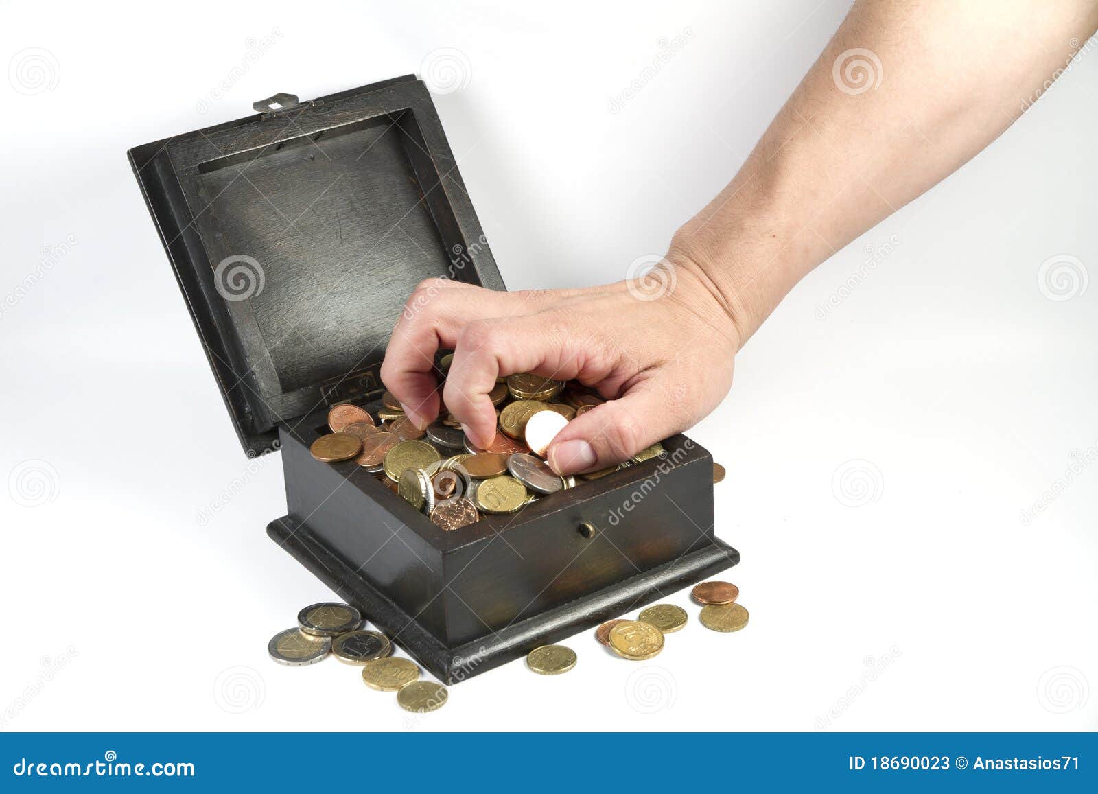 A Man Stealing Coins from a Box Stock Image - Image of steal, financial ...
