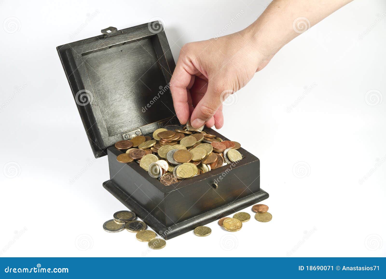 A Man Stealing Coins from a Box Stock Image - Image of grap, market ...