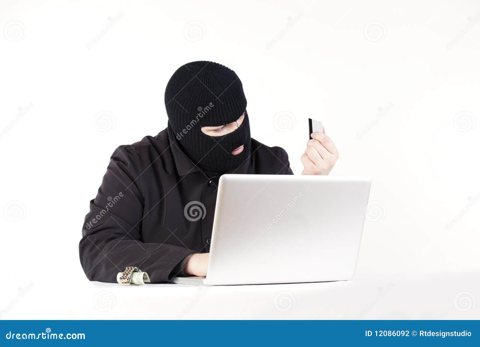 Man Stealing Data from a Laptop Stock Photo - Image of network, card ...