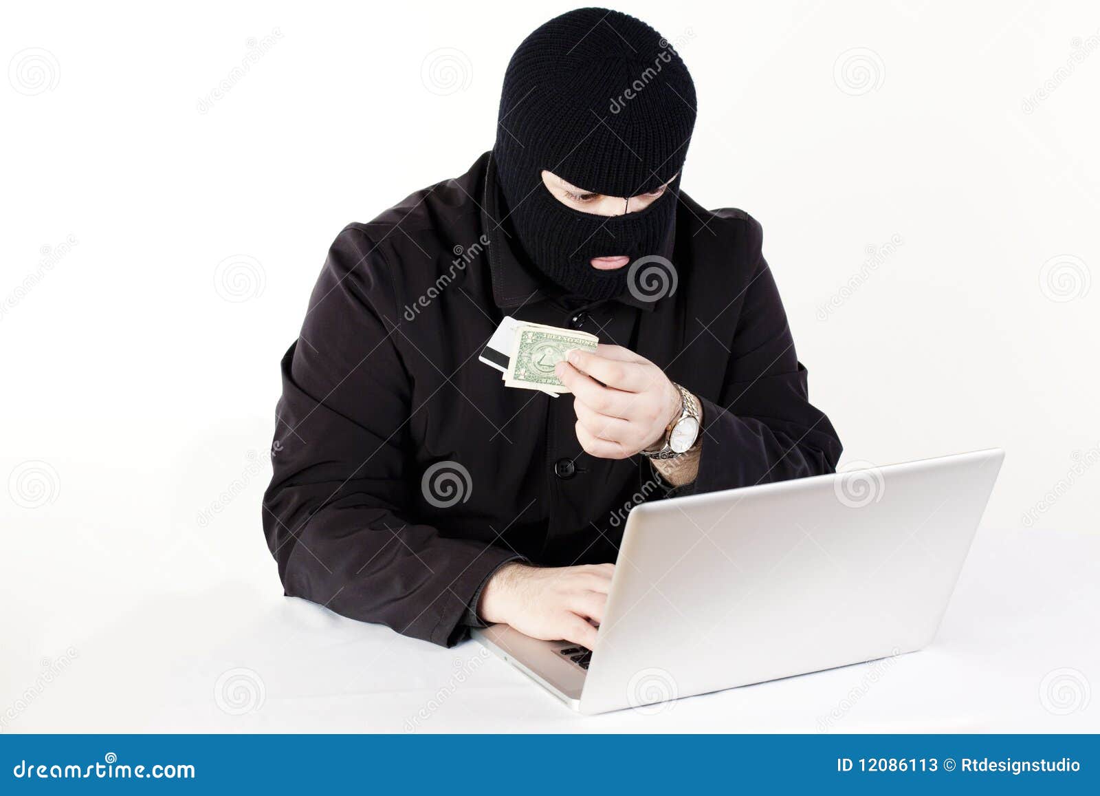 Man Stealing Data from a Laptop Stock Image - Image of pirate, card ...