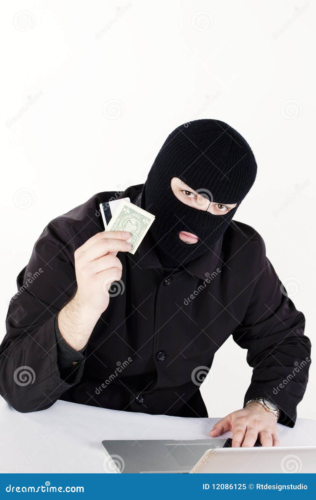 Man Stealing Data from a Laptop Stock Image - Image of corporate ...