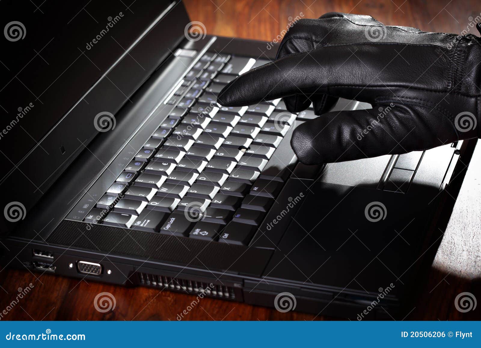 Man Stealing Data from a Laptop Stock Photo - Image of internet ...
