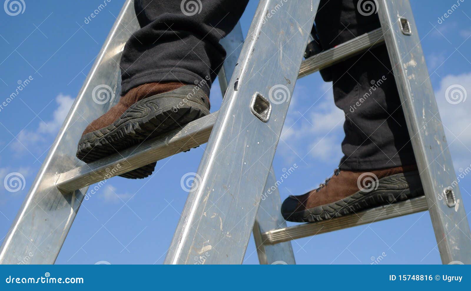 Man on a stepladder stock photo. Image of stepladder - 15748816