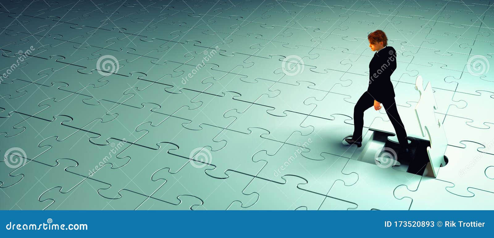 Concept Of Stepping Into Unknown Future. Person Standing On Light Path ...