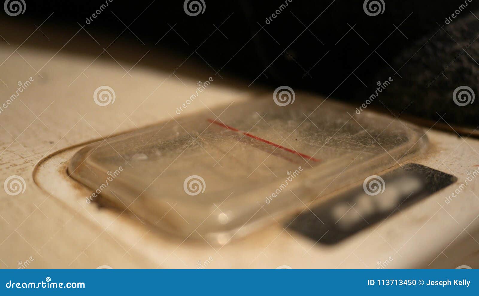 Man Steps on Broken Scale on Bathroom Scale and Weighs Himself - Close ...